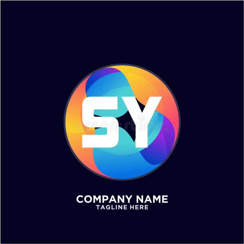SY Initial Logo with Colorful Circle Template Vector Stock Vector ...