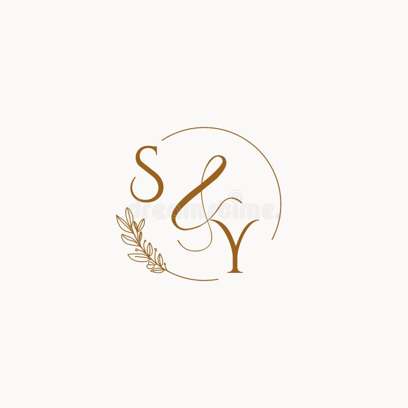 SY Initial Wedding Monogram Logo Stock Illustration - Illustration of ...
