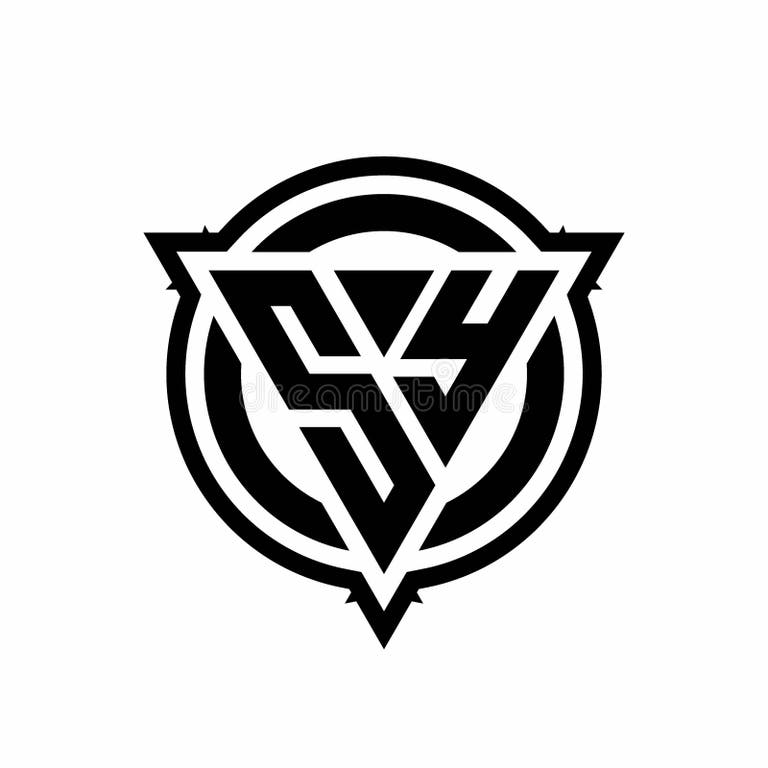 SY Logo with Triangle Shape and Circle with Outline Rounded Design ...