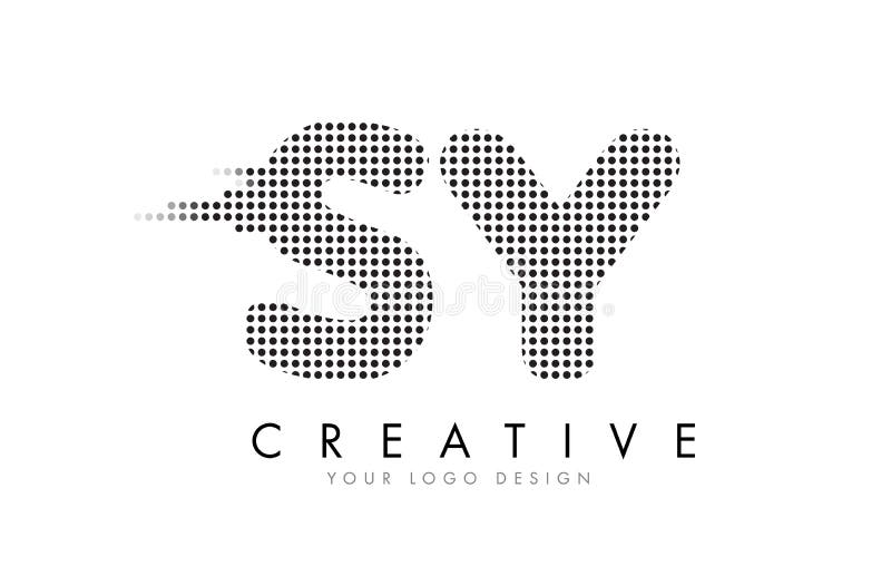SY S Y Letter Logo with Black Dots and Trails. Stock Vector ...