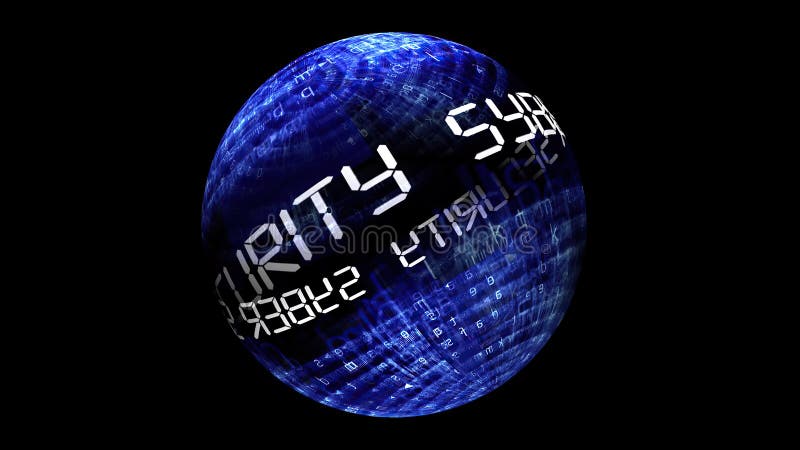 Syber Security Concept on Rotating Sphere Stock Illustration ...