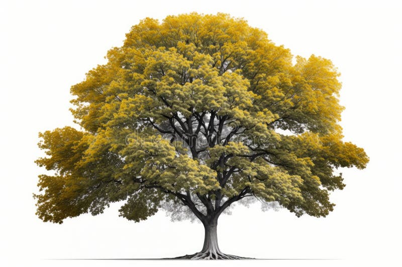 Sycamore Maple Tree on a White Background. Generative AI Stock ...