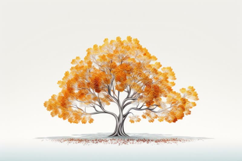 Sycamore Maple Tree on a White Background Generative Ai Stock ...