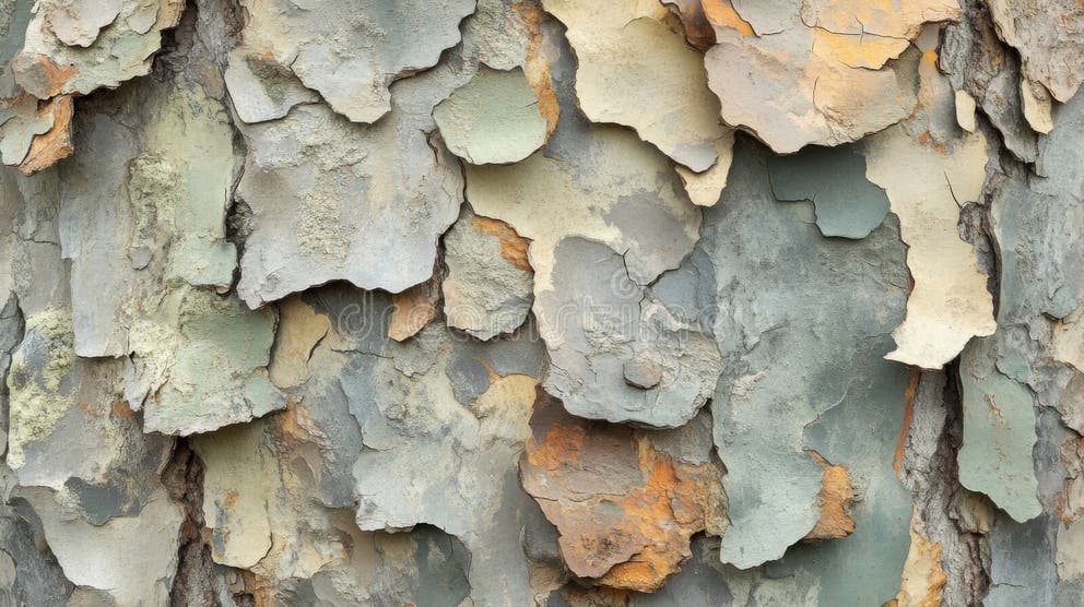 Sycamore Tree Bark Texture Detailed Closeup View Stock Illustration ...