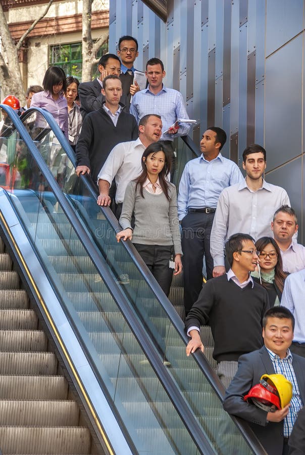 Sydney, Australia - August 26, 2009: Business People at Lunch Break ...