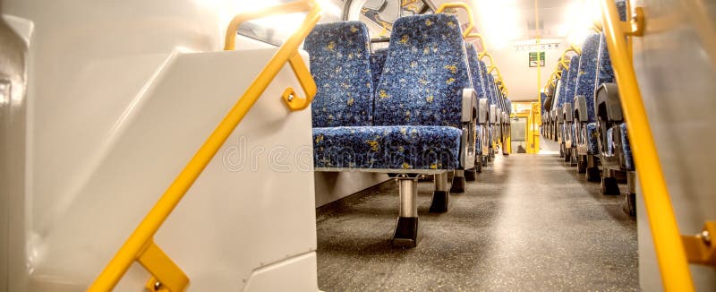 SYDNEY, AUSTRALIA - AUGUST 20, 2018: Interior of Subway Train at the ...