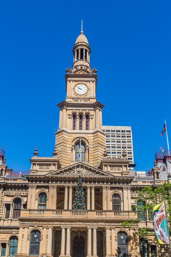 Sydney, Australia, December 26, 2021: Front of Sydney Town Hall ...