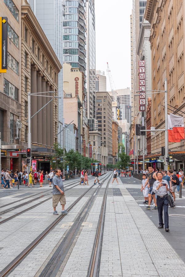 SYDNEY, AUSTRALIA, DECEMBER 30, 2019: Street in CBD of Sydney ...