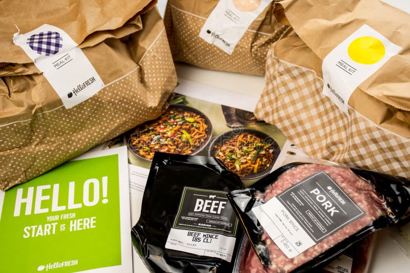 Sydney, Australia 2020-05-16 Hello Fresh Meal Kits on a Kitchen ...