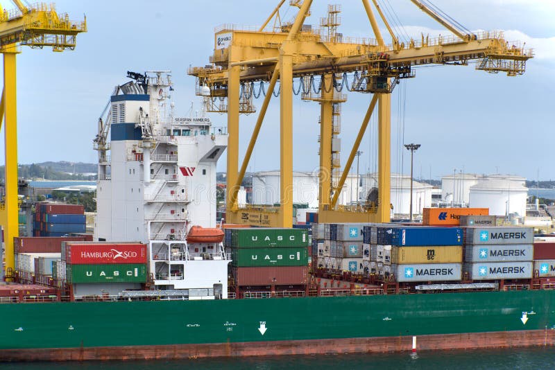 Container vessel editorial photography. Image of port - 142632707