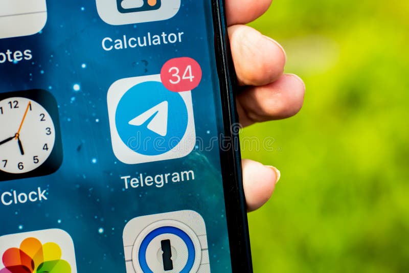 Telegram Messenger Social Networking App on the Phone Screen Editorial ...