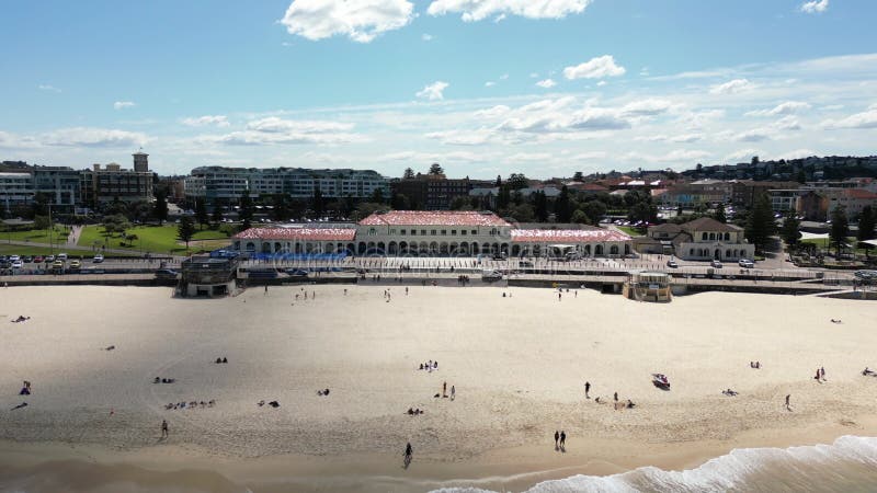 Bondi Beach Over Looking the Bondi Pavilion Stock Video - Video of ...