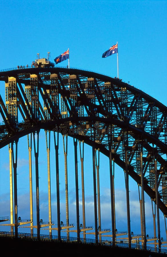 Sydney bridge and flags stock photo. Image of australian - 8622208