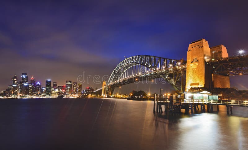 Sydney CBD Milsons Point Pier Arch Sunset Stock Photo - Image of stop ...