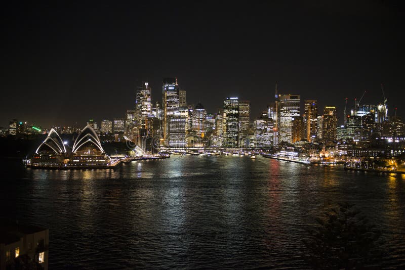 Sydney City at Night. Australia Editorial Image - Image of outdoors ...
