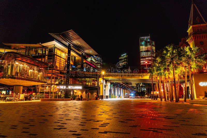 Sydney city night view editorial photography. Image of sidewalks ...