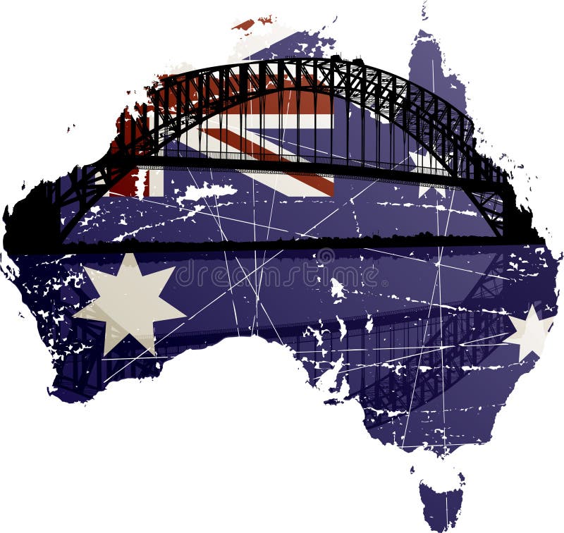 Sydney Harbor Bridge, Sydney, Australia: Landmark Vector Illustration ...