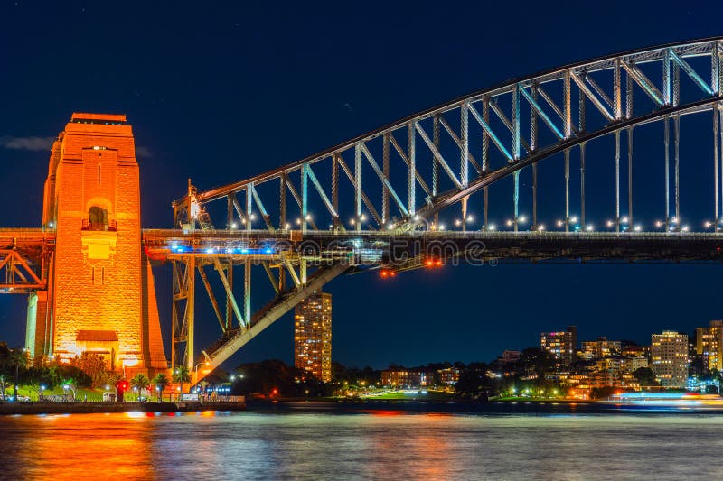 Sydney Harbor Bridge stock image. Image of night, travel - 308855605