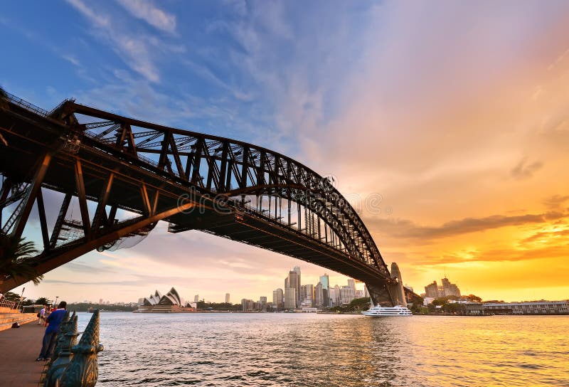 Sydney Harbor at dusk editorial photo. Image of australia - 56553221