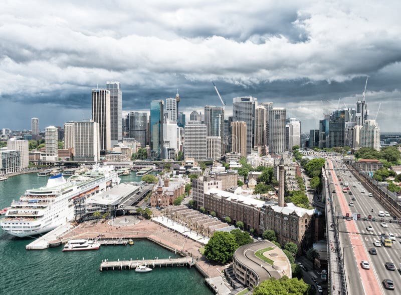 Sydney Harbour Area. View from Above Stock Photo - Image of landmark ...