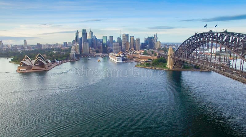 Sydney Harbour Bridge Aerial View Editorial Photography - Image of ...