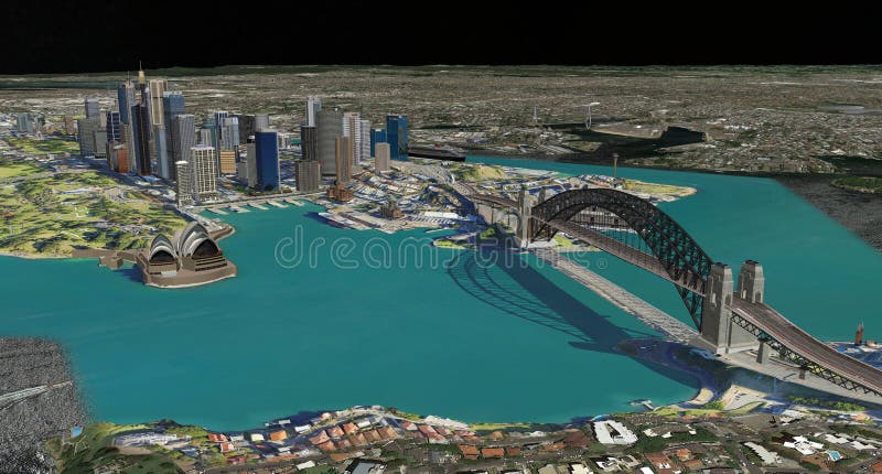 3D Rendering of the Sea View Living Room Stock Illustration ...