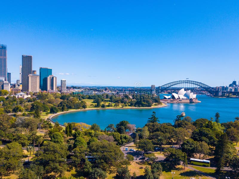 Sydney Harbour Bridge and Sydney Opera House Surrounded by Greenery and ...