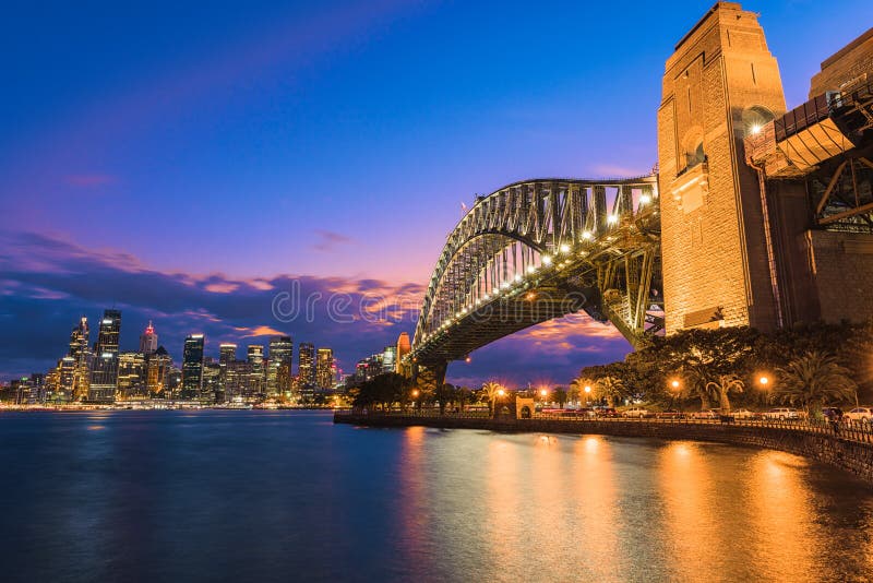 Sydney Harbour Bridge at Sunset Editorial Photography - Image of ...
