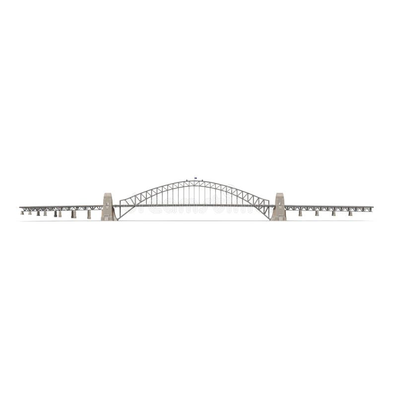 Sydney Harbour Bridge on White. Side View. 3D Illustration Stock ...