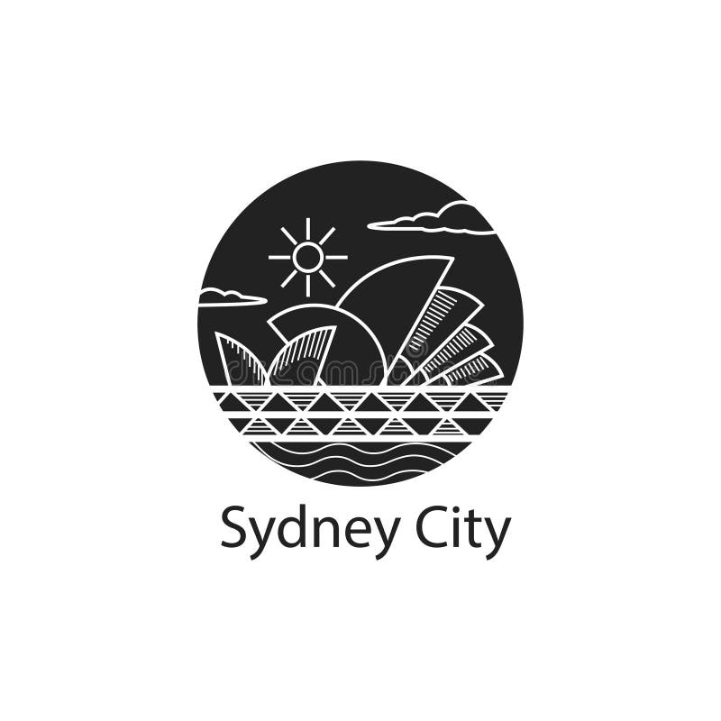 Sydney Logo Simple Outline Illustration Circle Design Vector Abstract ...