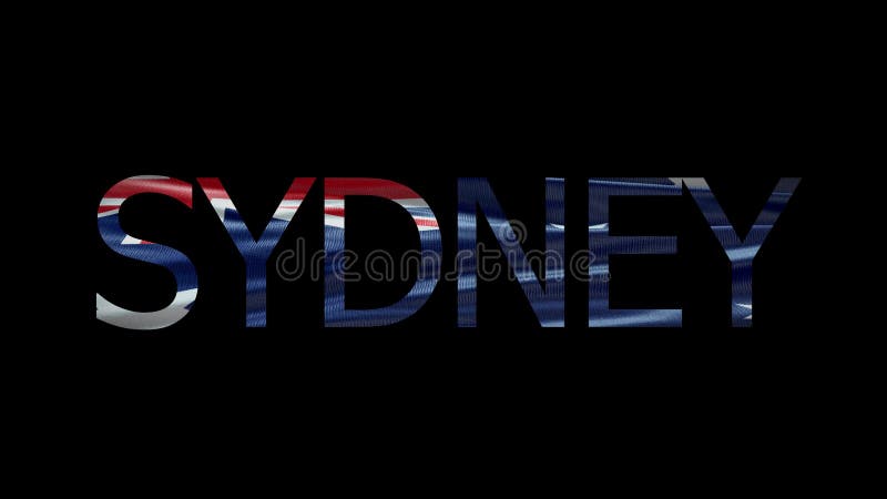 Sydney Name on Transparent Background. Waving Flag Stock Video - Video ...