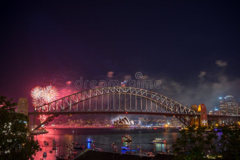 Sydney New Year Eve Fireworks Show Editorial Photography - Image of ...
