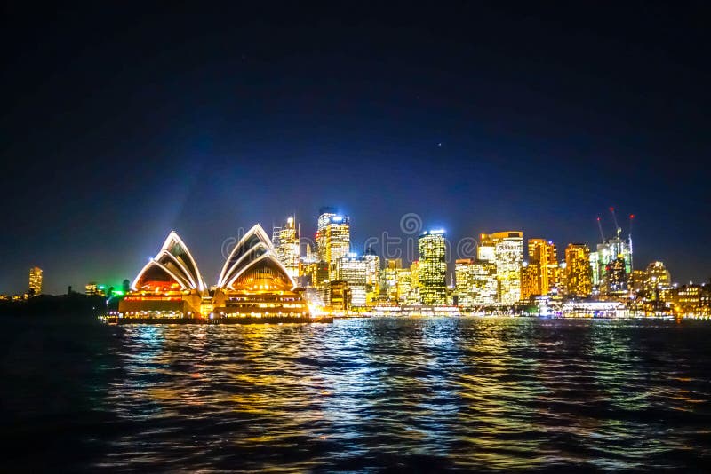 Sydney at night, Australia editorial photography. Image of landmark ...