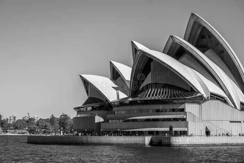Sydney Opera House in Black and White Editorial Image - Image of ...