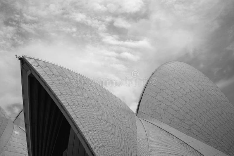 Sydney Opera House in Black and White Editorial Stock Image - Image of ...