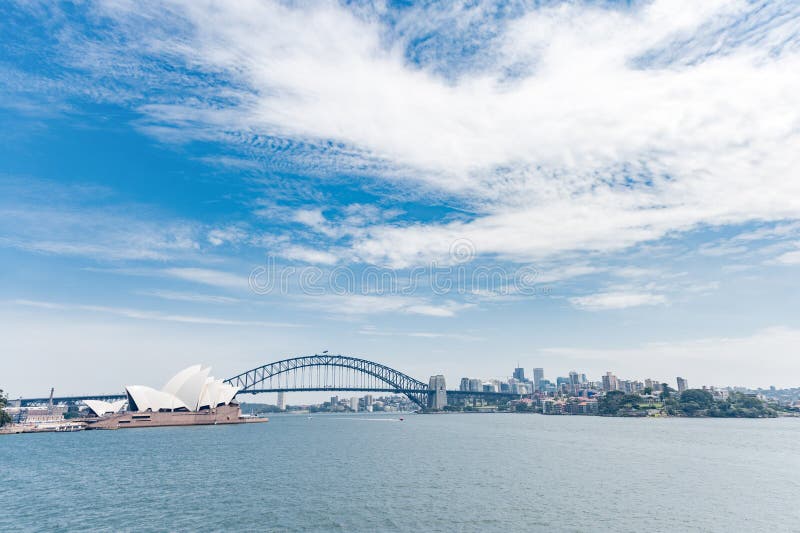 Sydney Opera House and Harbour Bridge. Australia. River Water Editorial ...