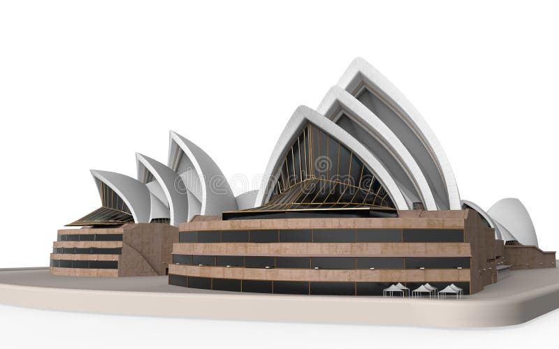 Sydney Opera House Isolated On White Background Editorial Stock Photo ...