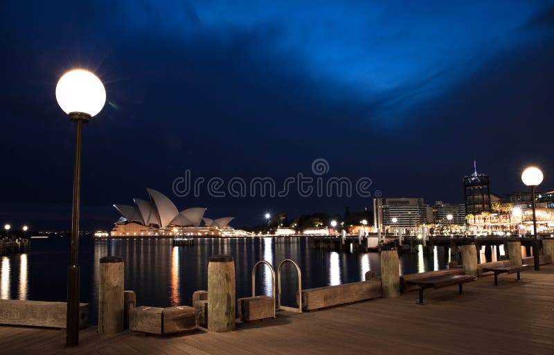 Sydney Opera House at Night Editorial Photo - Image of streetlight ...