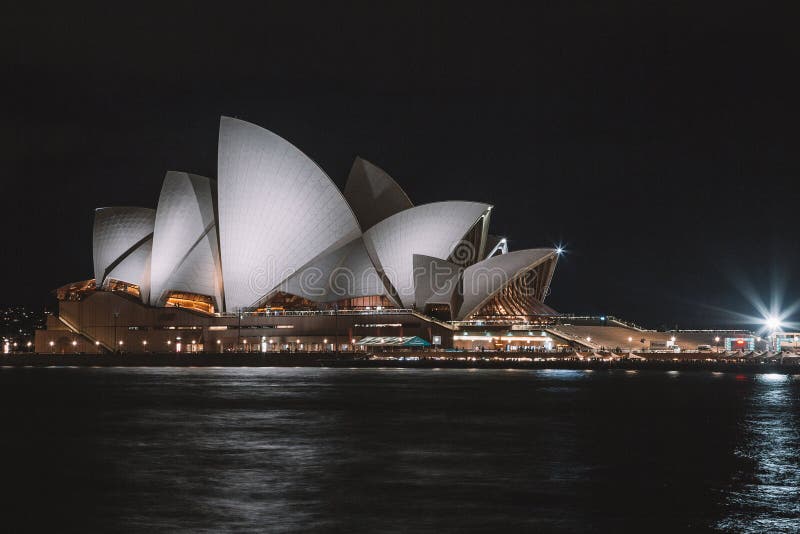 Sydney Opera House at Night Editorial Stock Image - Image of australia ...
