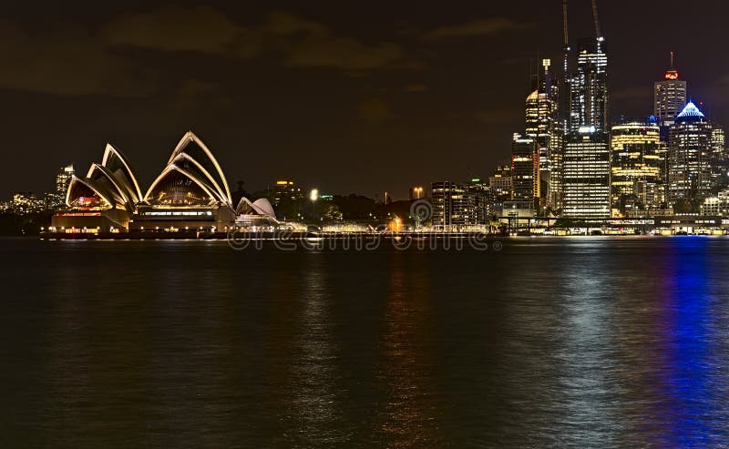 Sydney Opera House at Night from Milsons Point Editorial Stock Image ...