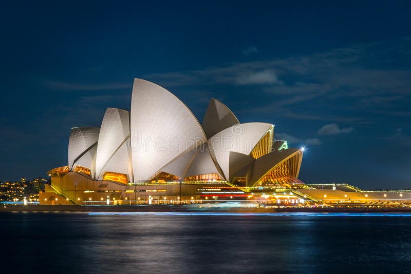 Sydney Opera House at Night Editorial Stock Image - Image of ...