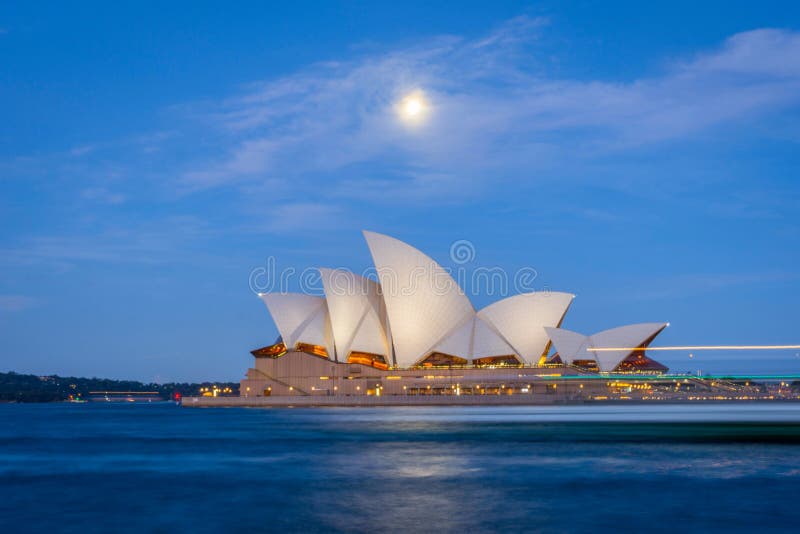 Sydney Opera House at Night Editorial Photography - Image of long ...