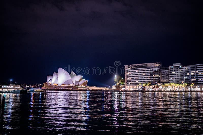 Sydney Opera House Night View Editorial Photography - Image of opera ...