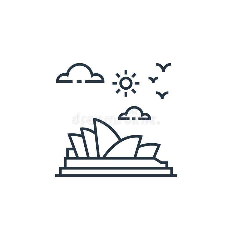 Sydney Opera House Vector Icon Isolated on White Background. Outline ...