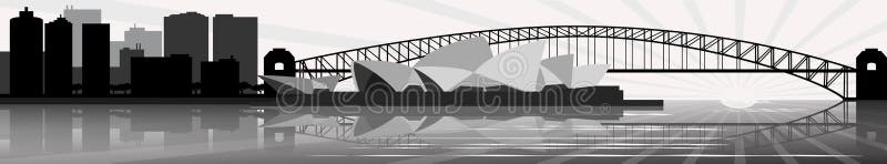 Sydney Skyline - Banner - Vector Editorial Photography - Illustration ...