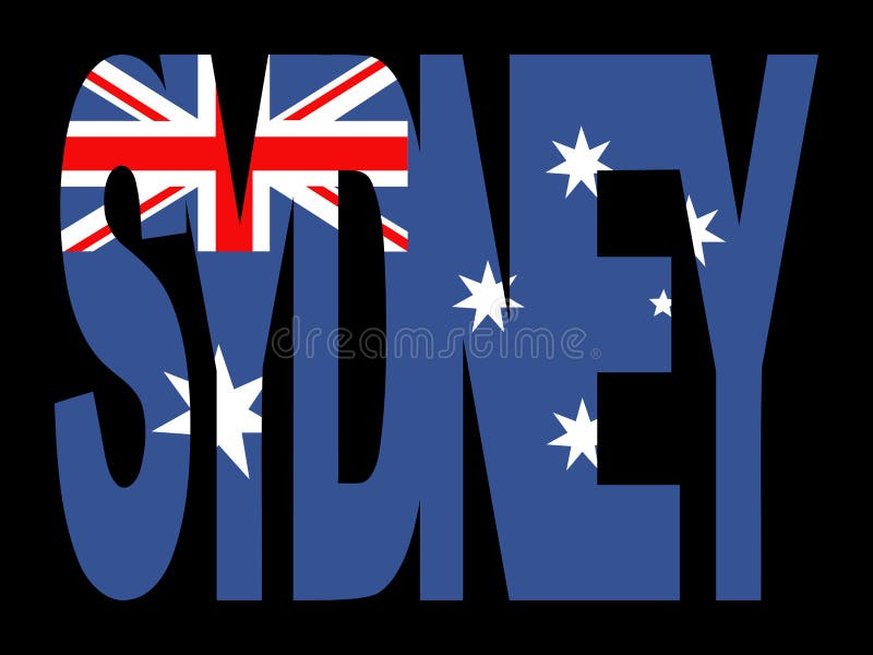 Sydney with Australian Flag Stock Vector - Illustration of australian ...