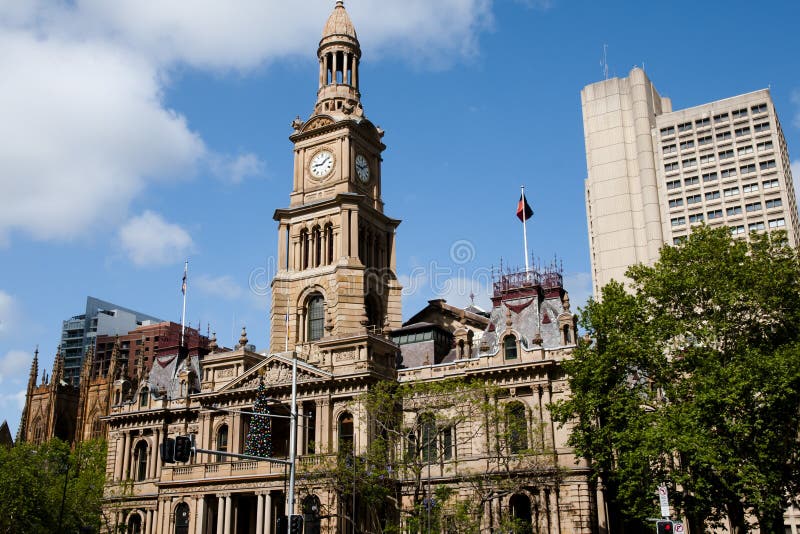 Sydney Town Hall - Australia Stock Image - Image of sandstone, town ...