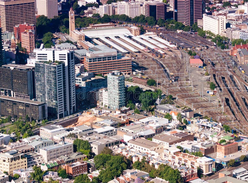 Sydney Train Station, Aerial View Stock Image - Image of architecture ...