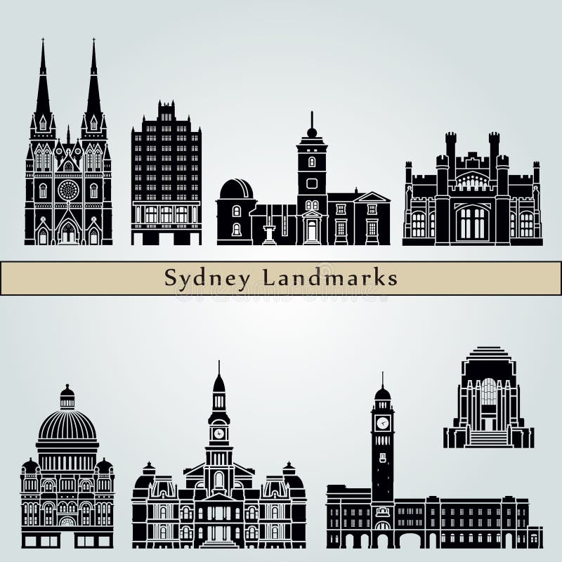 Sydney V3 Landmarks stock vector. Illustration of urban - 93472382