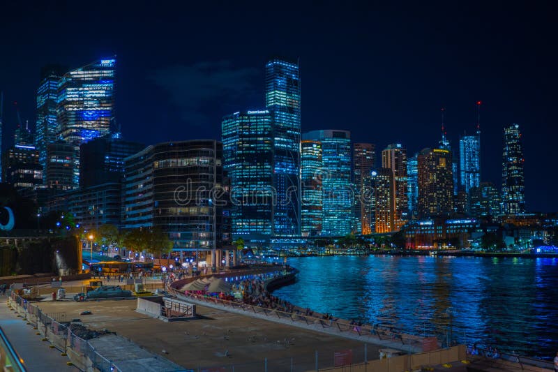 Sydneys night view editorial photography. Image of street - 311269522